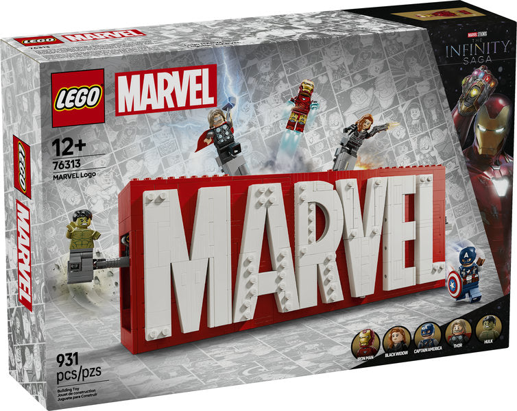 Marvel: MARVEL Logo & Minifigures – Calico Toy Shoppe